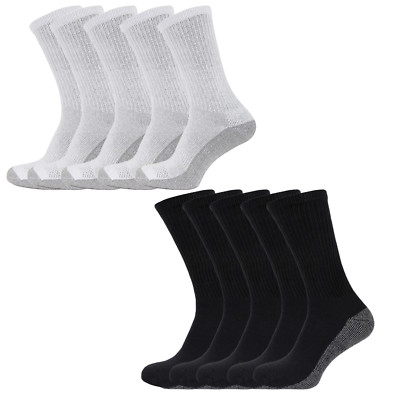 10 Pairs Men's Heavy Duty Work Socks Crew Length Premium Sock Cushioned ...