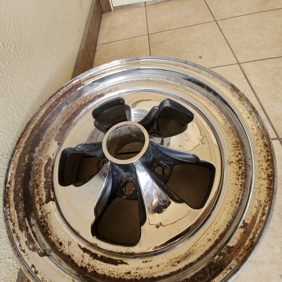 Vintage Keystone Classic 15x7 Chrome Mag Wheel Rim Single Spare Chevy ...