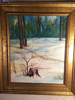 Nice Grace H Redding "Winter Landscape Scene" Oil On Canvas - Framed | eBay