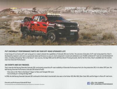 2018 Chad Hall "Hall Racing" Chevy Colorado ZR2 SEMA Show SCORE Hero ...
