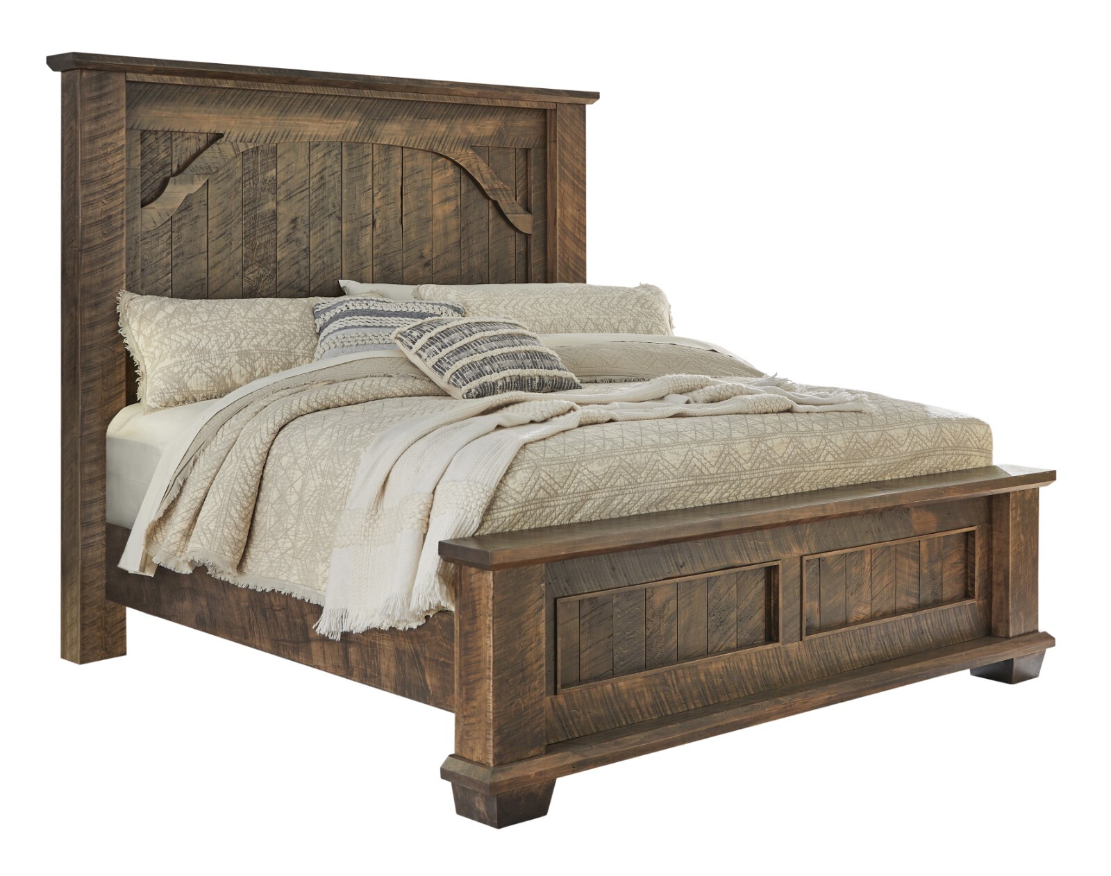 Amish Rustic Farmhouse Solid Wood Rough Sawn Bed Burlington | eBay