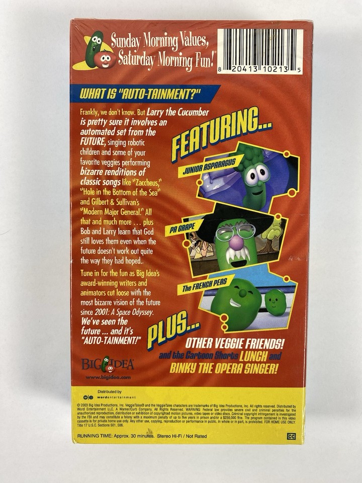 VTG 2003 VeggieTales Wonderful World Auto-tainment VHS Video Tape NEW ...
