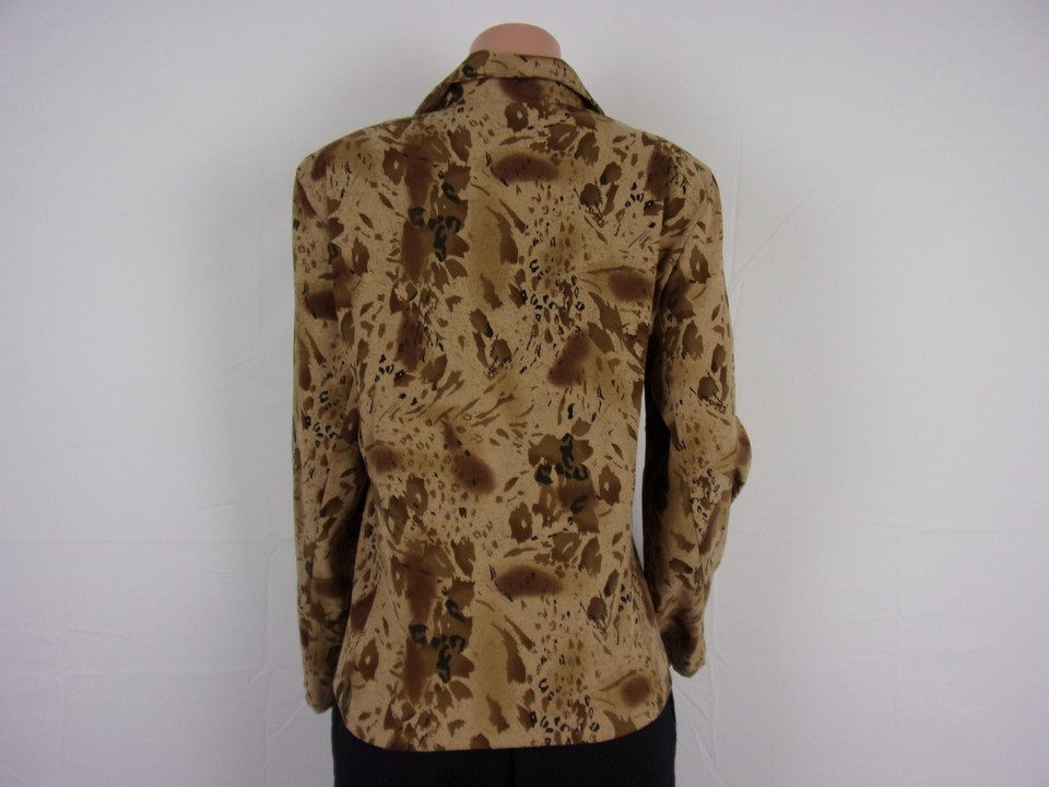 Notations Long Sleeve 2-Button Blazer SIZE: XL BROWN/BLACK ABSTRACT ...