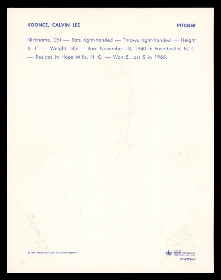 1967 Dexter Press Chicago Cubs Set-Break Cal Koonce *GMCARDS* | eBay