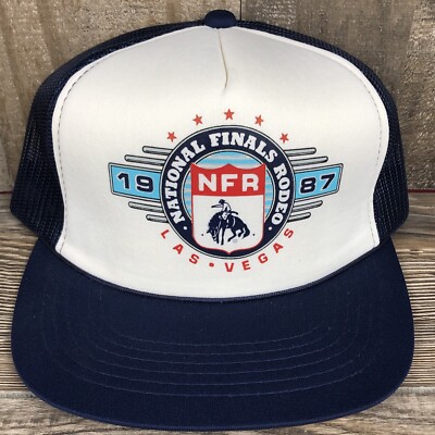 Rare 1987 National Finals Rodeo NFR Las Vegas Mesh Snapback Hat Cap | eBay