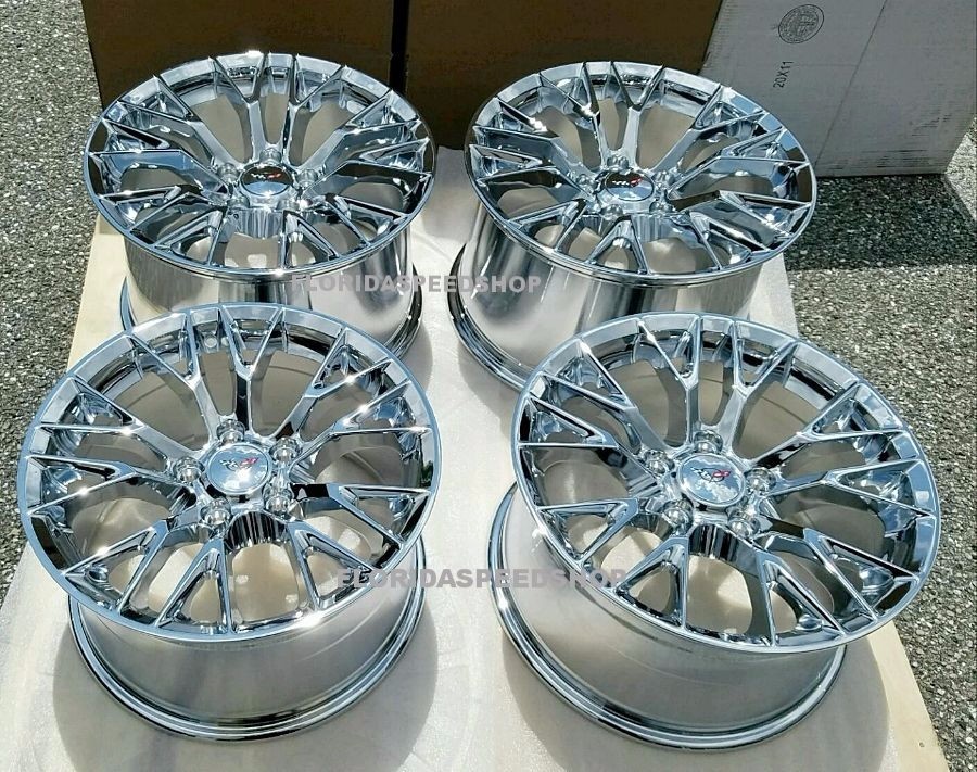 Chrome C7 Z06/ZO6 Corvette wheels FITS: 1988-1996 C4 17X9.5" WHEEL SET ...
