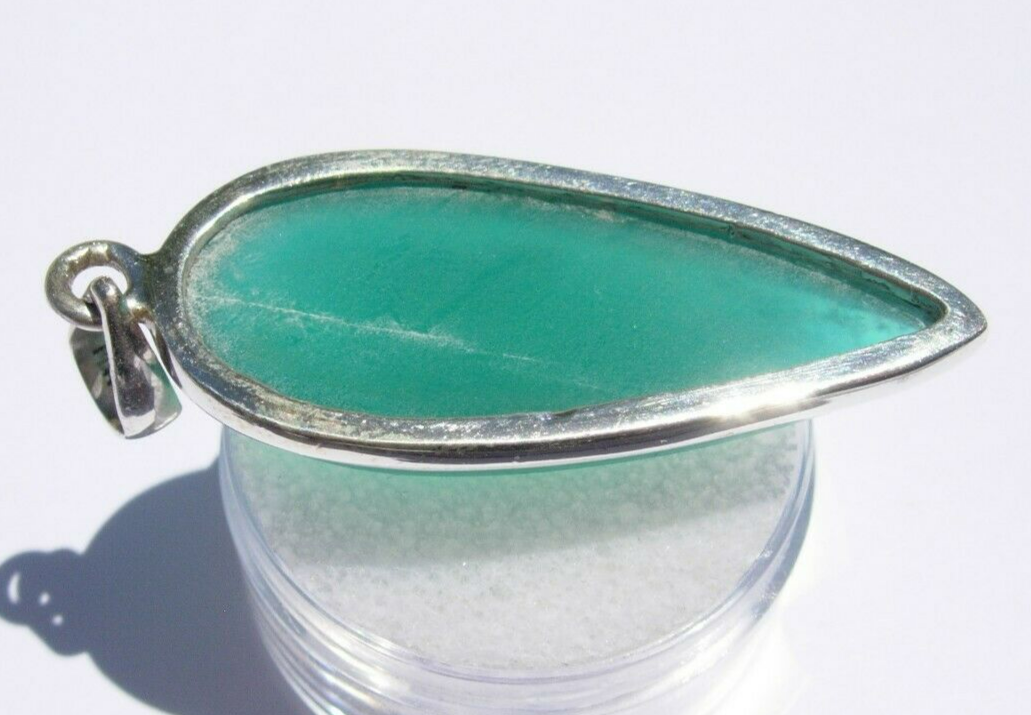 Peruvian Amazonite Gemstone Handmade 925 Sterling Silver Pendant 7 Gram ...