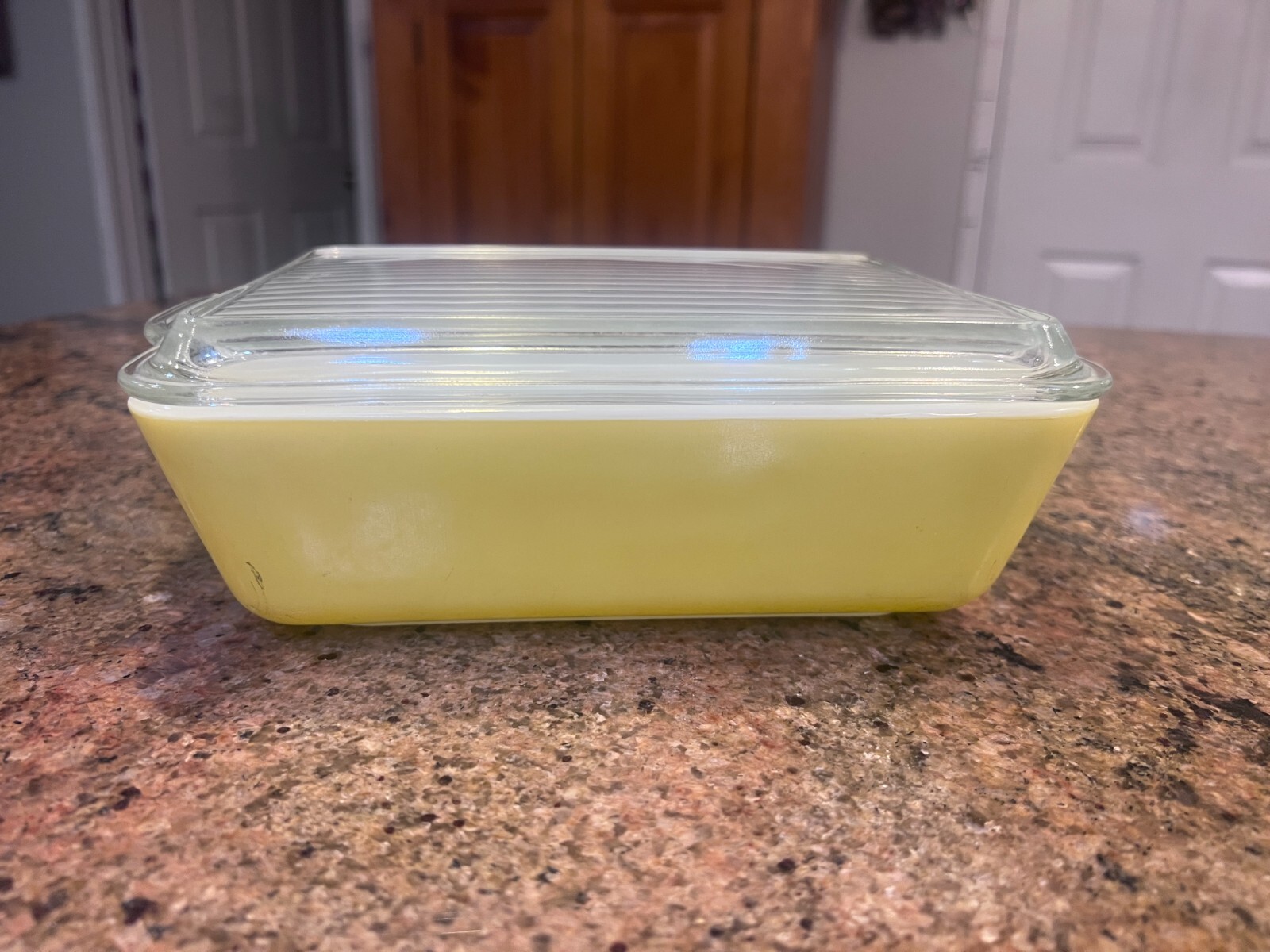 Vintage Pyrex Yellow #0503 Refrigerator Oven Dish 1-1/2 Quart w/Ribbed ...