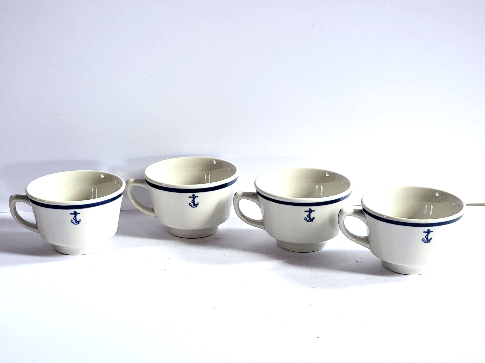 JACKSON CUSTOM CHINA FOOTED USN FOULED ANCHOR MESS HALL COFFEE CUPS LOT ...