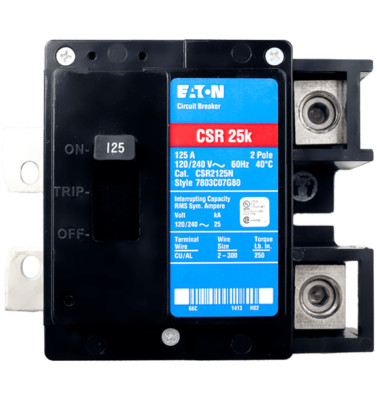 Eaton CSR2125N 125 Amp 240V 2 Pole Circuit Breaker | eBay