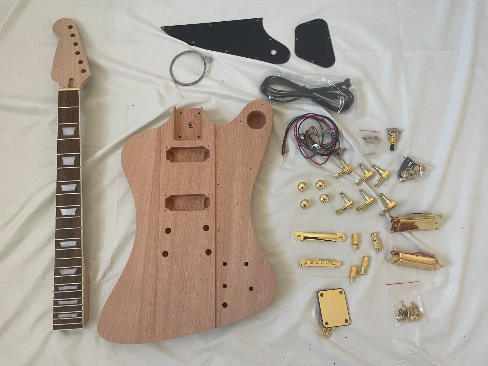 Firebird Style Mahogany Guitar Neck & Body DIY Guitar Kit - 22 Frets | eBay