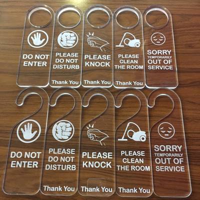 DO NOT DISTURB ENTER DOOR HANGER SIGN ACRYLIC HEAVY DUTY LASER ENGRAVED ...