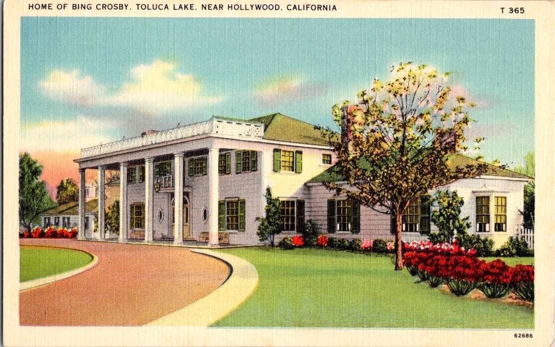 Postcard Home Of Bing Crosby Toluca Lake Near Hollywood California | eBay