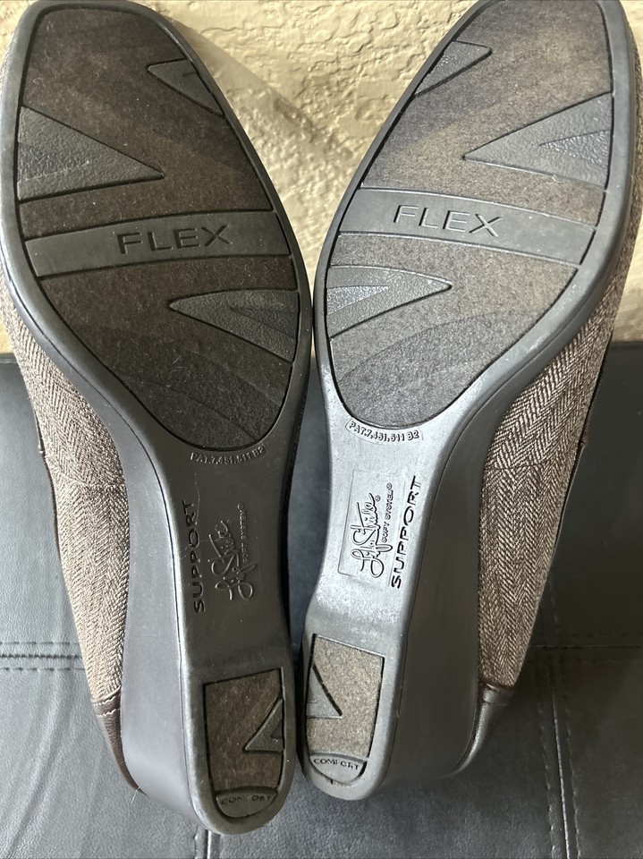 LifeStride Juliana Flex Wedge Pumps Women's Size 8M Brown Plaid Shoes ...