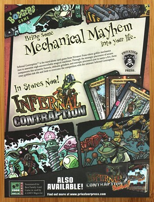 2008 Infernal Contraption Card Game Print Ad/Poster Bodgers TCG CCG ...