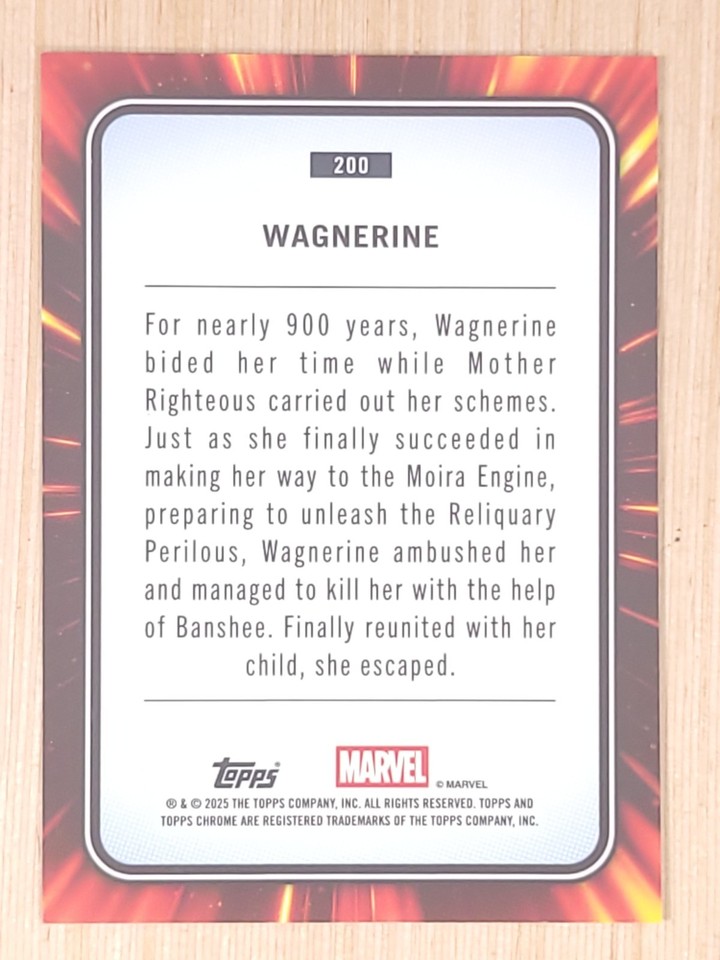 2024-25 Topps Chrome Marvel #200 Wagnerine Yellow Lava | eBay