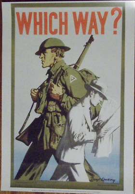 WW2 AUSTRALIAN ARMY RECRUITING POSTER - WHICH WAY? NEW A3 SIZE GLOSSY ...