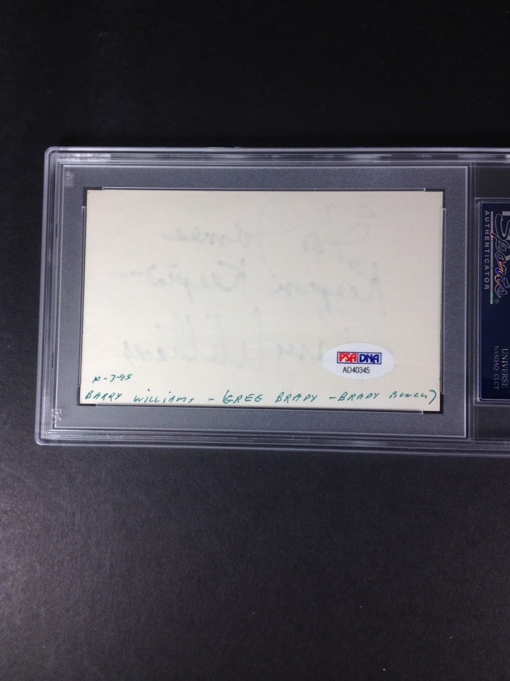 Barry Williams The Brady Bunch Autograph 3x5 Index Card PSA Grade 10 ...