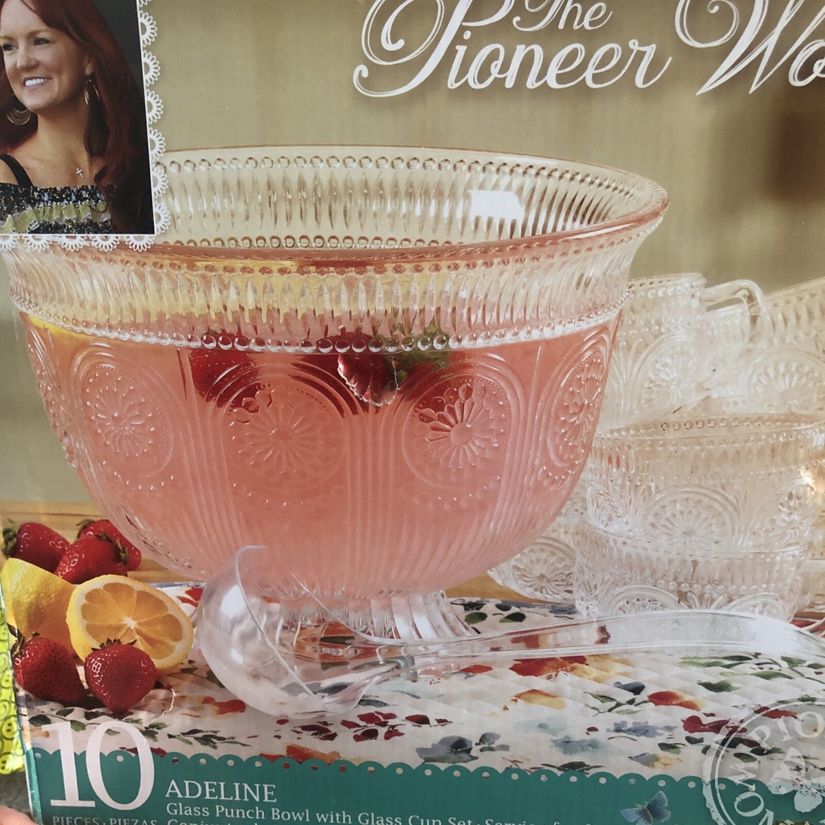 Glass Punch Bowl Set With Cups