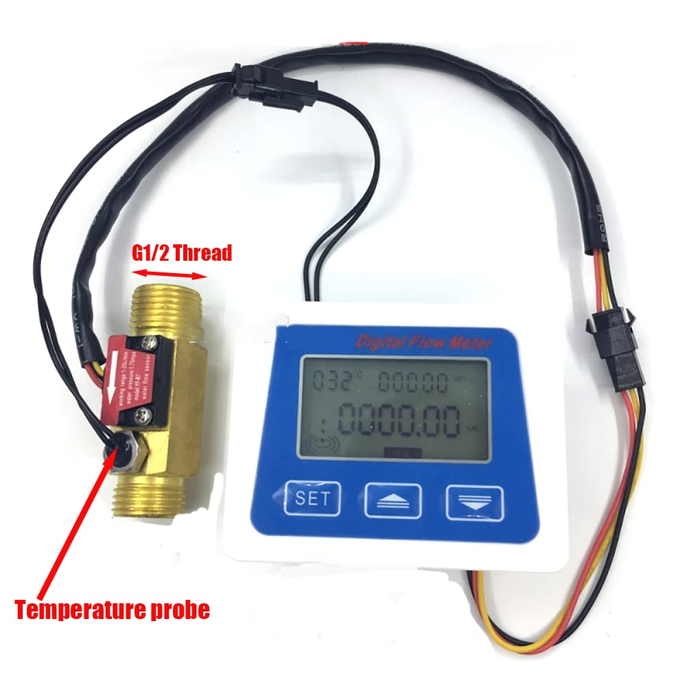1/2'' Water Flow Sensor Water Control Effect Flowmeter Hall 1-30L/min F ...