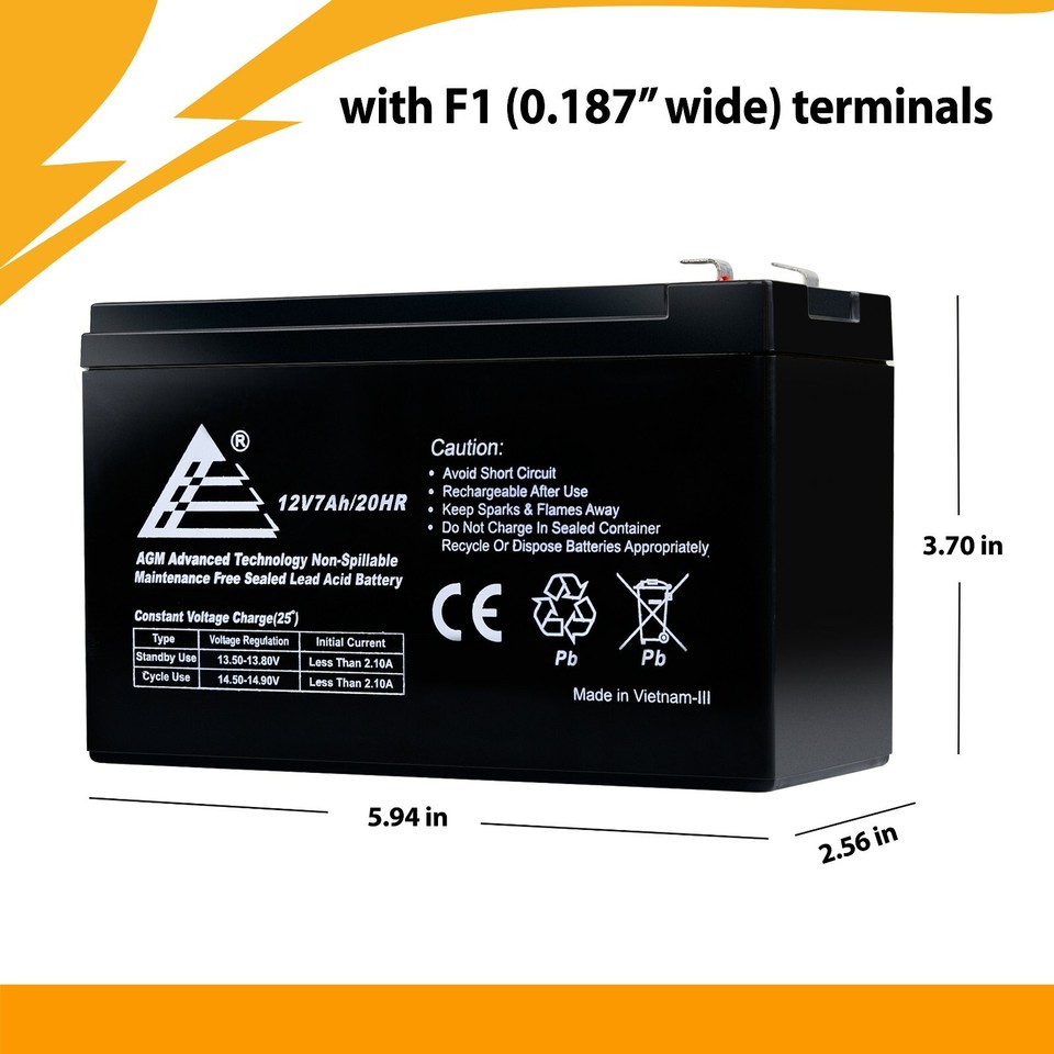 PACK OF 2 12 VOLT 7 AH BATTERY FOR MIGHTY MULE NP7-12 12V 7.0Ah | eBay