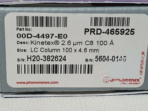 item Number: 00D-4497-E0 Kinetex® 2.6 µm C8 100 Å, LC Column 100 x 4.6 ...