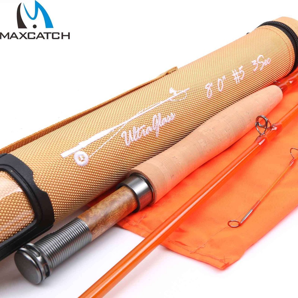 Maxcatch 3-8WT Fiberglass Fly Fishing Rod in Blue,Orange,or Transparent ...