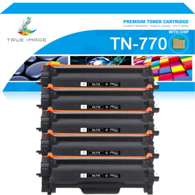 5 Pack TN770 High Yield Toner Compatible With Brother HL-L2370DW MFC ...
