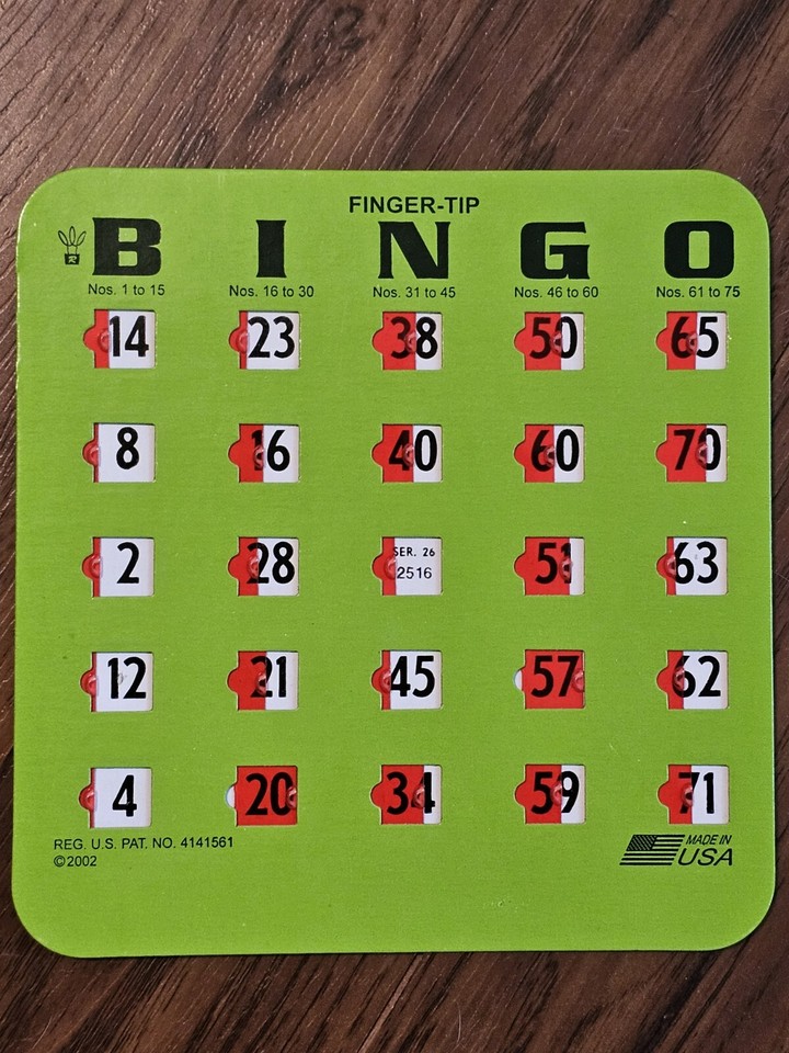 Finger Tip Reusable Bingo Cards Vintage 2002 with Plastic Slides Lot of ...