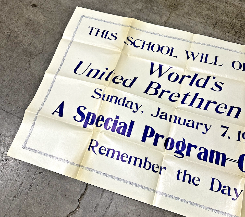 Antique 1912 World's United Brethren Day Broadside 22.5"t x 32"w | eBay