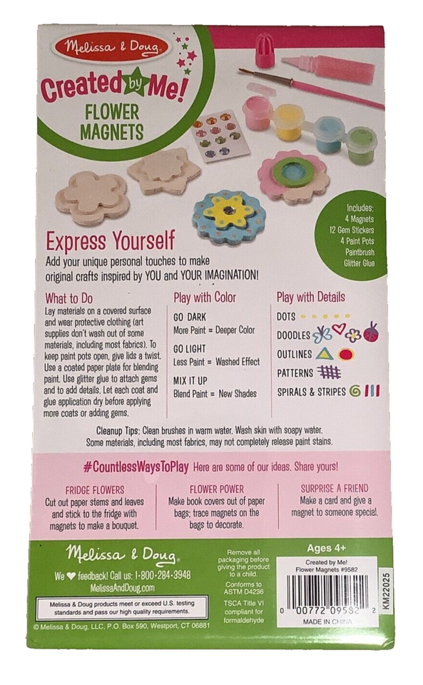 Created By Me FLOWER MAGNETS Wooden Craft Kit-by Melissa & Doug-NEW ...