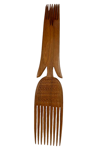 Cultural Tribal Hand Carved African Comb/Pick Double Sided Long & Short ...