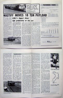 BMC Mastiff 26 Ton Truck 1969 Original BMC Road Test from Motor ...