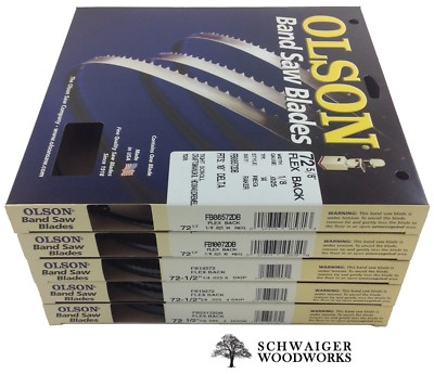 Olson Band Saw Blades 72-1/2" - 72-5/8" inch x (5) Widths Set, Delta 28 ...