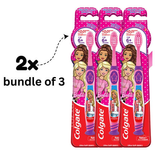 6 Pcs x Colgate Kids Barbie Toothbrush 5+ Years Ultra Soft Kids ...