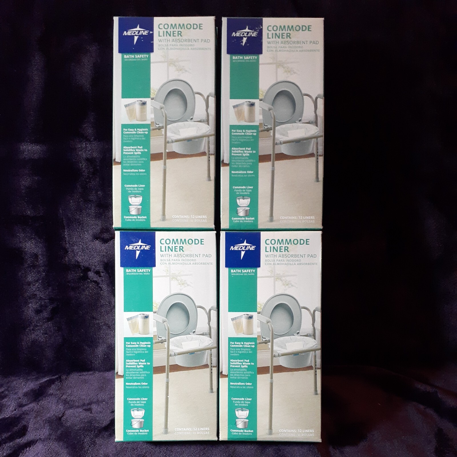 Medline Commode Liners With Absorbent Pad 4 Boxes Of 12 Liners | eBay