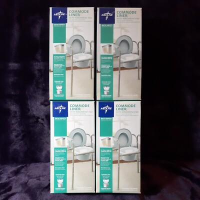 Medline Commode Liners With Absorbent Pad 4 Boxes Of 12 Liners | eBay