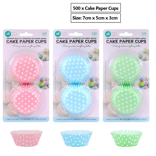 500 x Patty Pans Muffin Cases Cake Paper Cupcake Liners Baking Cups ...