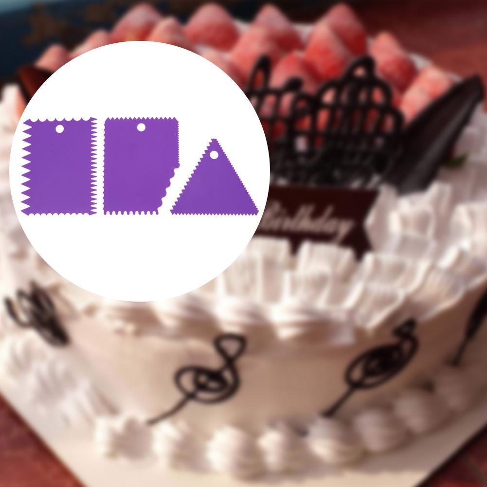 3pcs/Set Cake Icing Scraper Wave Serrated Scraper Baking Tool(Purple ...