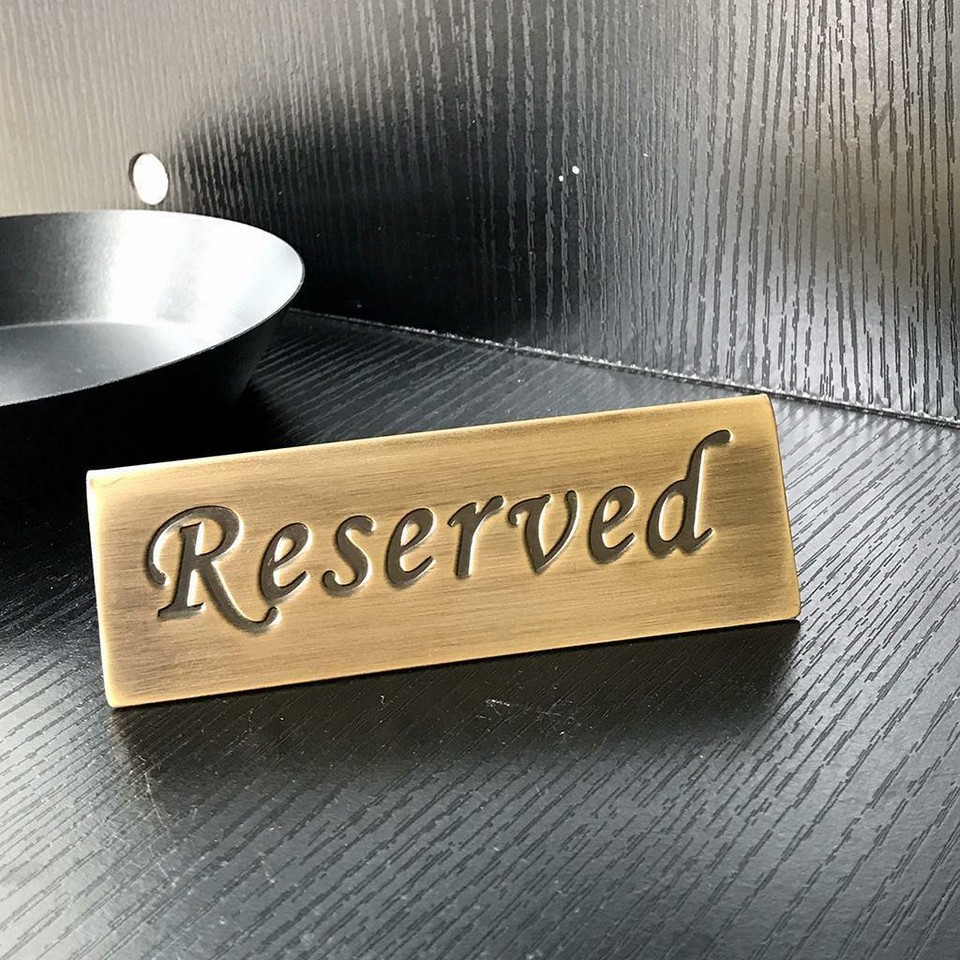 Stainless Steel Reserved Table Sign Card Metal Wedding Bar Tabletop ...