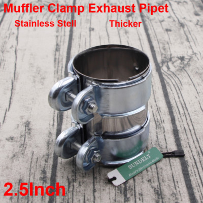 2.5"/66mm Exhaust Pipe connector sleeve with Clamps Joiner tube Coupler ...