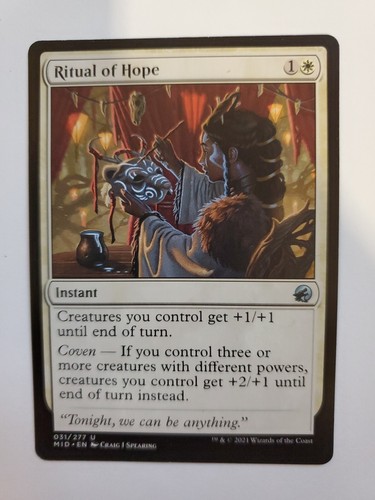 MTG Magic The Gathering Card Ritual of Hope Instant White Innistrad ...