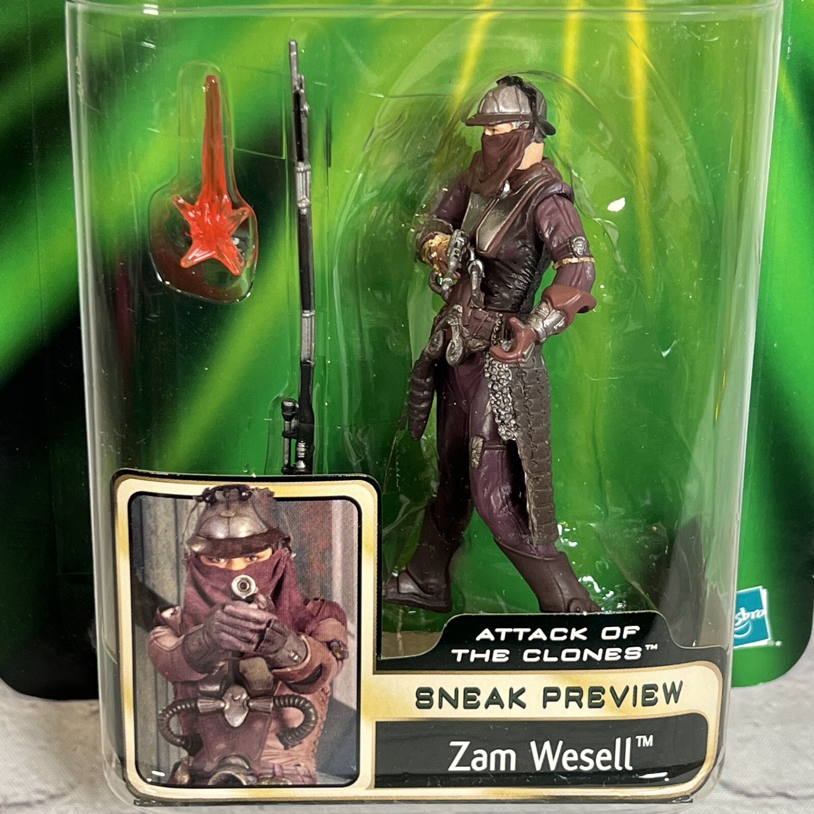 Vintage Star Wars Attack of The Clones Sneak Preview Zam Wesell Action ...