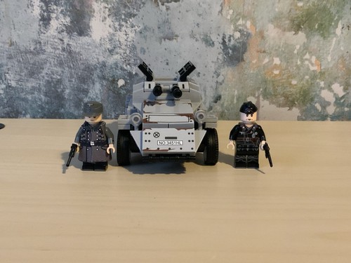 WW2 Mini Figures With Light Armoured Vehicle | eBay