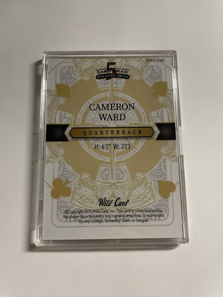 Cameron Ward 2024 Wild Card Queen Diamond Orange Rookie #d 1/1 Titans ...