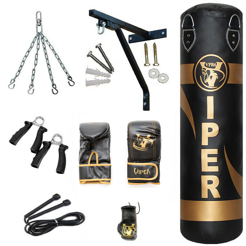 Viper Boxing Punch Bag 3ft 4ft 5ft Gloves Bracket Chain Heavy Filled ...