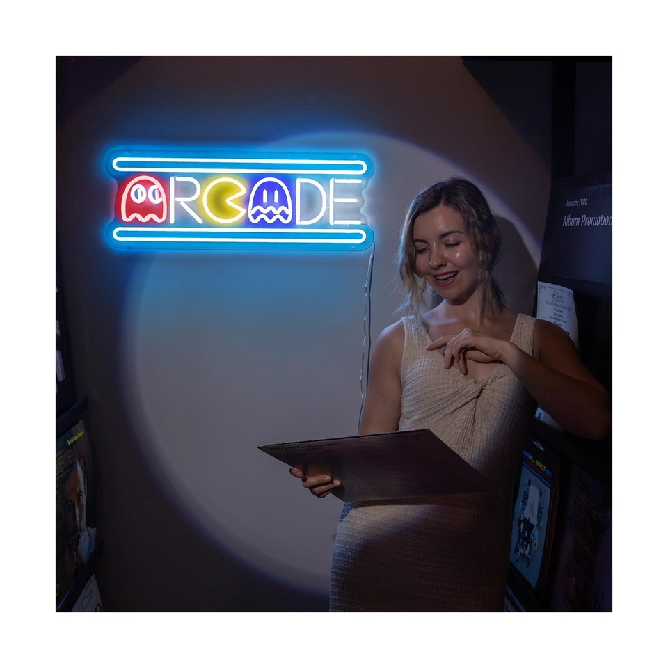 Large Arcade Neon Sign, Retro Game Ghost Arcade LED Neon Light Sign ...