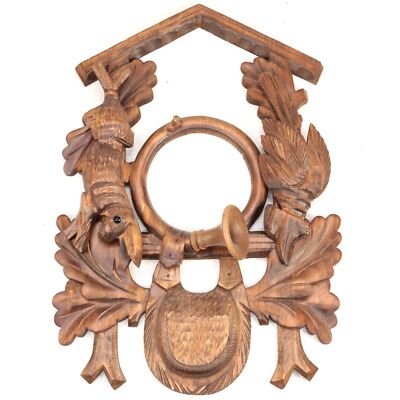 Cuckoo Clock Case Frame w/Bird Rabbit Basket and Horn 16 inches - GL110 ...