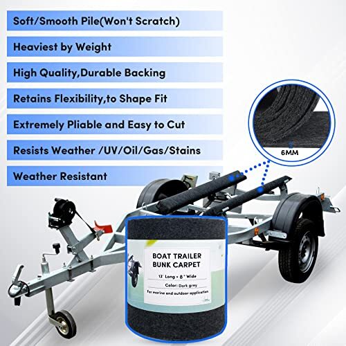 Boat Trailer Bunk Carpet Marine Trailer Padding for Boat Trailer ...