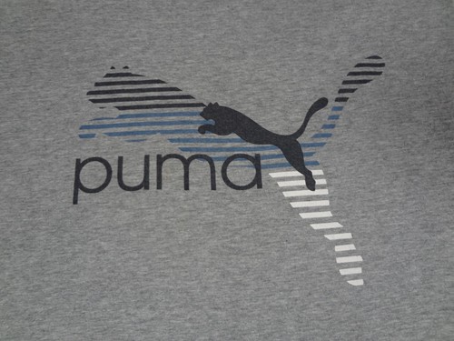 PUMA REPEATED LEAPING CAT LOGO - MEDIUM GRAY T-SHIRT H1719 | eBay